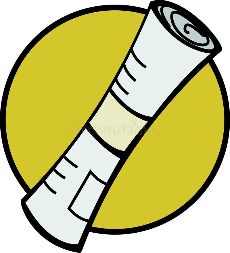 Cartoon Rolled Up Newspaper