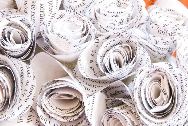 Newspaper rose craft stock photo. Image of handmade, creation - 49822522