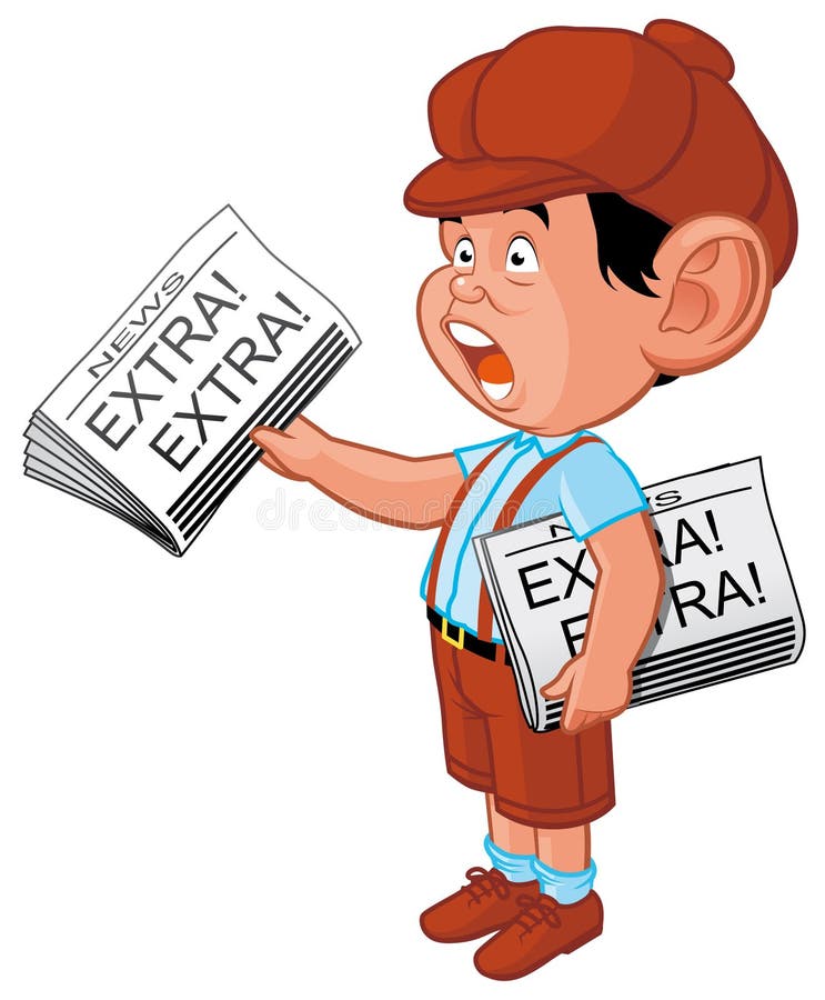 Newspaper seller stock illustration. Illustration of extra - 11576733