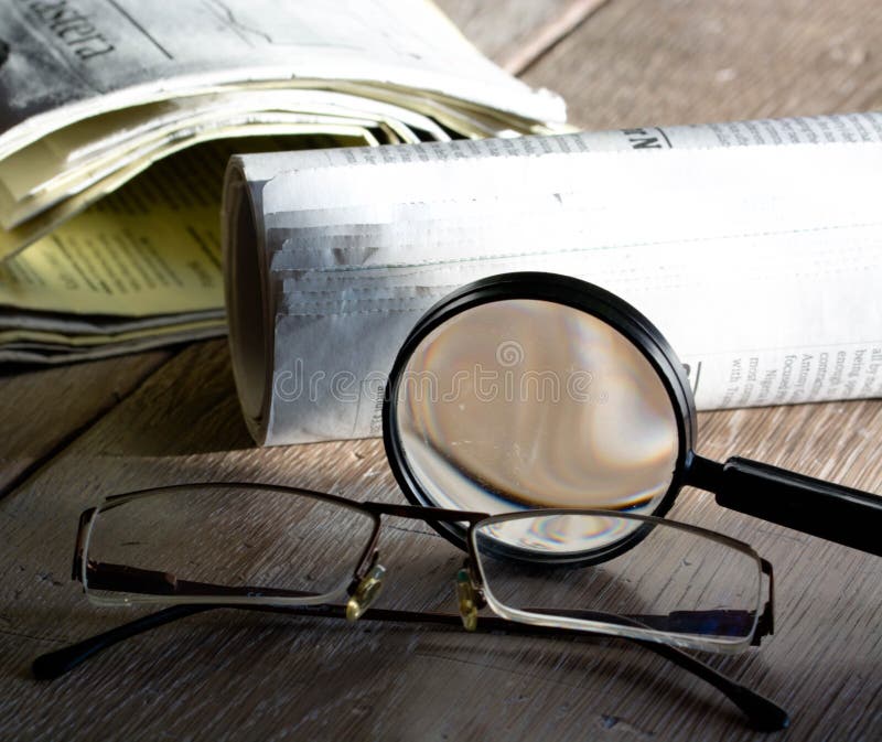 Newspaper series stock photo. Image of abundance, magnifying - 51299704