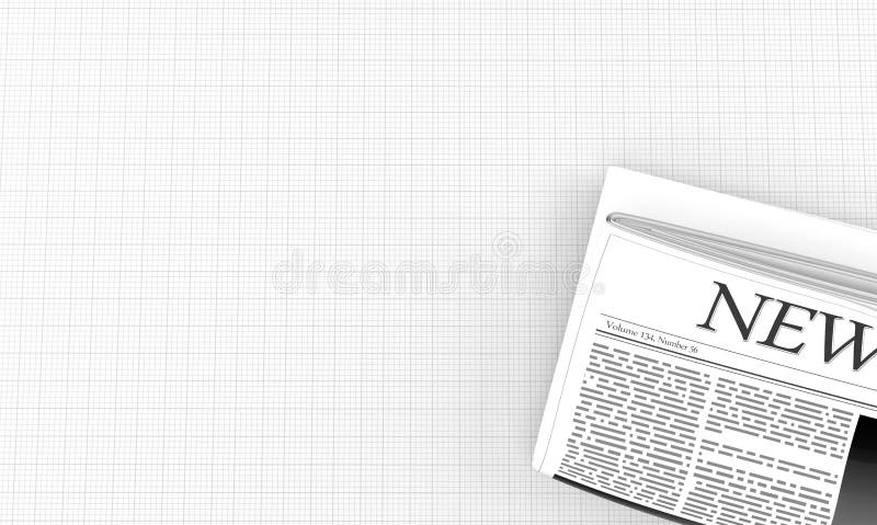 Newspaper on Sheet of Paper Stock Illustration - Illustration of ...