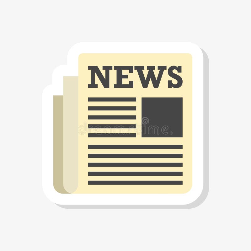 Newspaper Simple Concept Sticker Stock Vector - Illustration of blank ...
