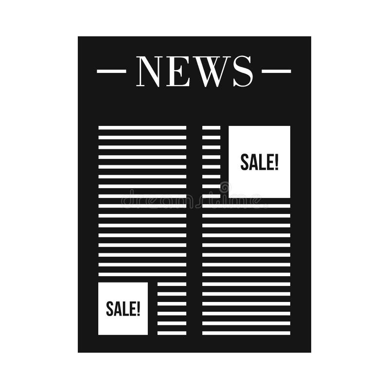 Newspaper with Space for Ad Icon, Simple Style Stock Vector ...