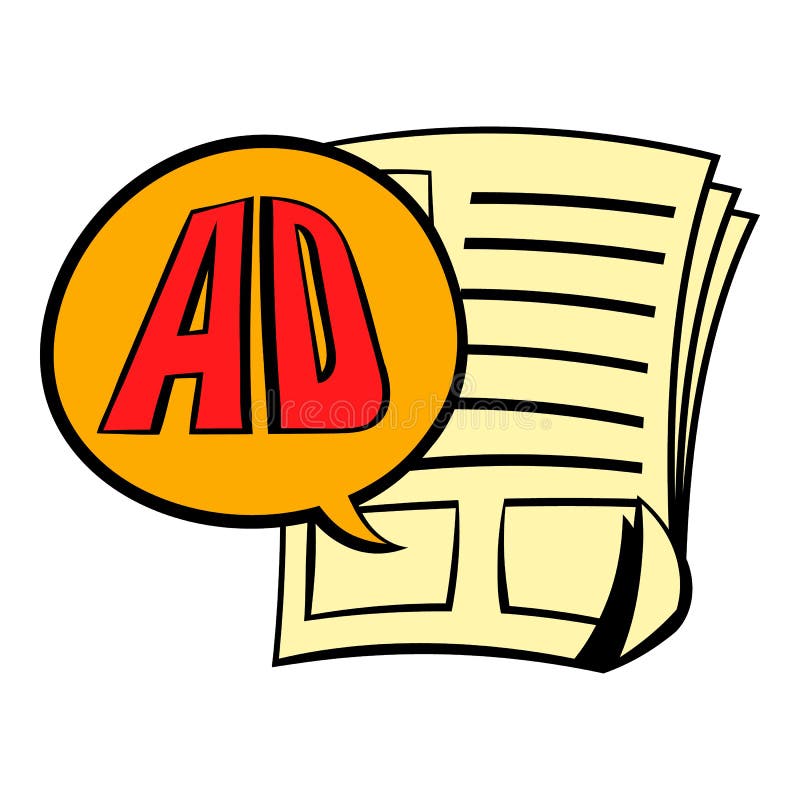 Newspaper with Space for Advertisement Icon Stock Vector - Illustration ...