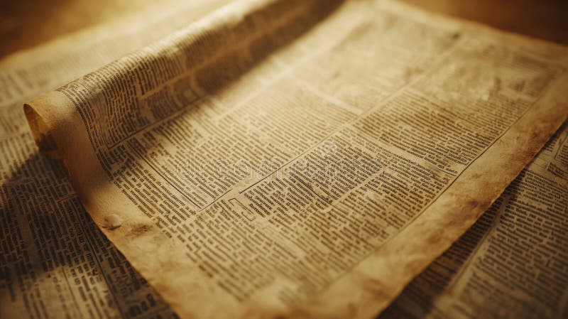 Newspaper Spread Open with a Piece of Paper Placed on Top for a ...