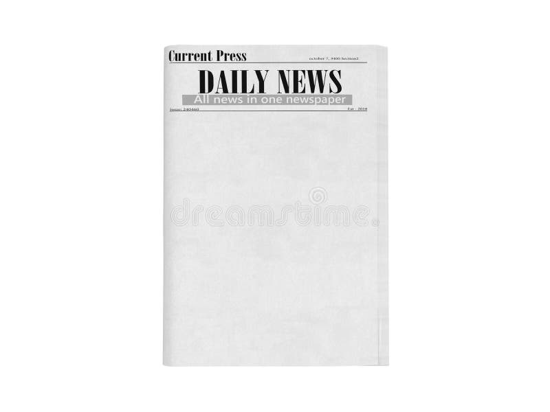 Newspaper in Stack 3d Render on White No Shadow Stock Illustration ...