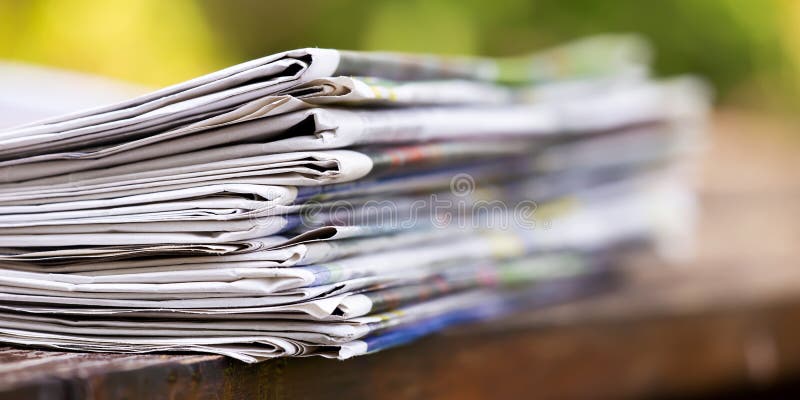 Morning Newspaper Stack, daily News Banner Stock Image - Image of ...