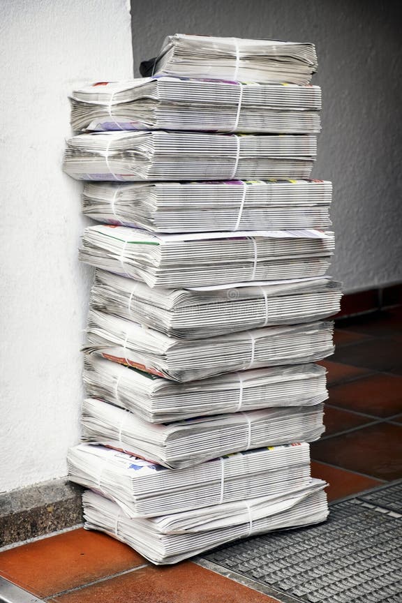 Newspaper stack stock photo. Image of color, standing - 39796842