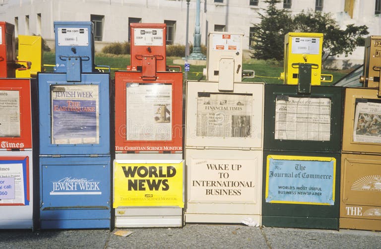Newspaper stands editorial stock image. Image of america - 25965334