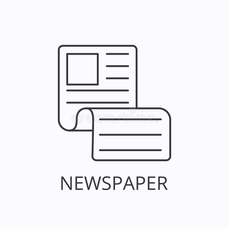 Newspaper Thin Line Icon and Concept. Vector Outline Illustration Stock ...