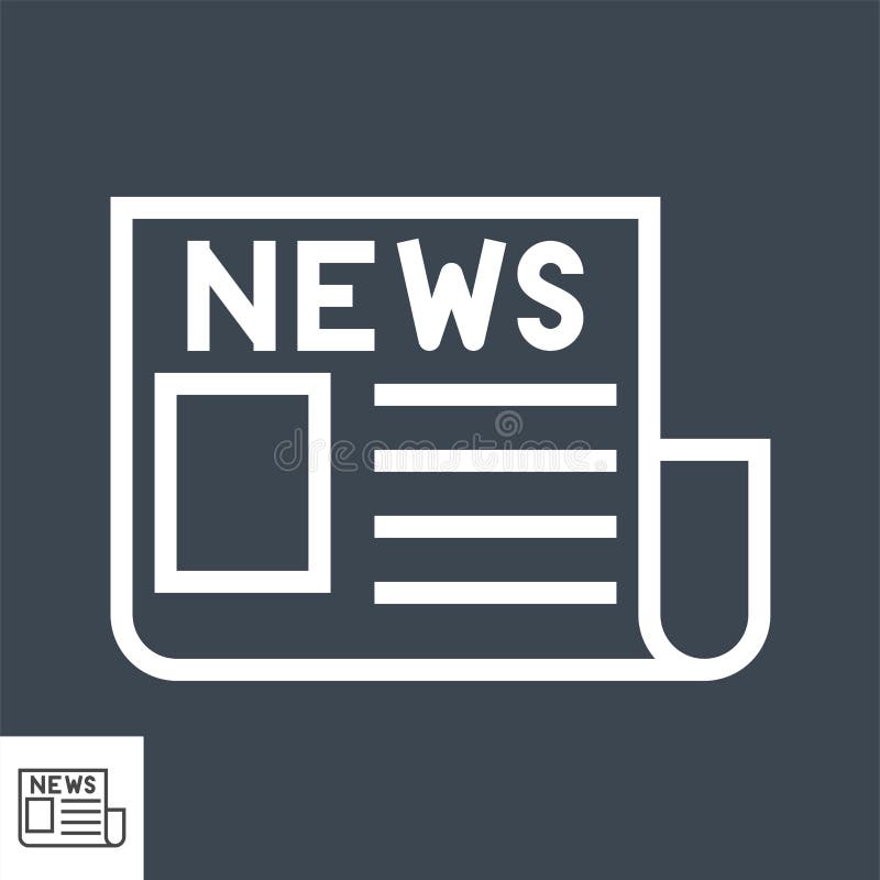 Newspaper Thin Line Icon and Concept. Vector Outline Illustration Stock ...