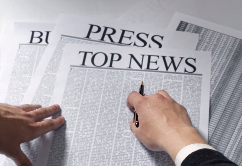 Newspaper top news stock photo. Image of news, pile, everyday - 13746384