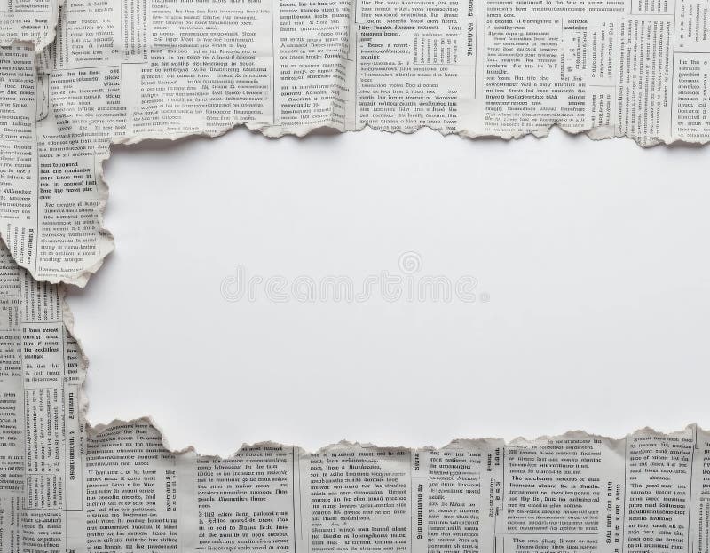 Newspaper Torn Edge Frame with White Space for Text or Image Stock ...