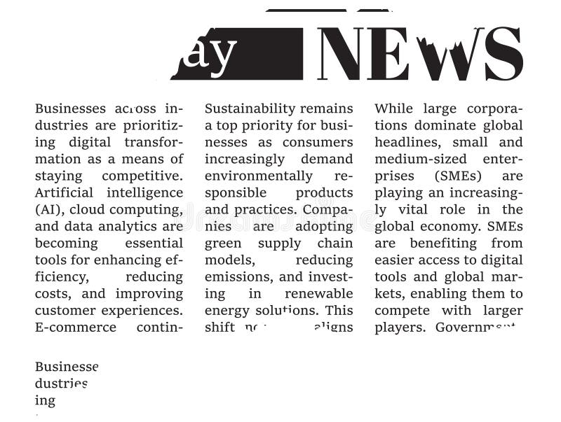 Newspaper Torn Peace of Text Stock Illustration - Illustration of paper ...