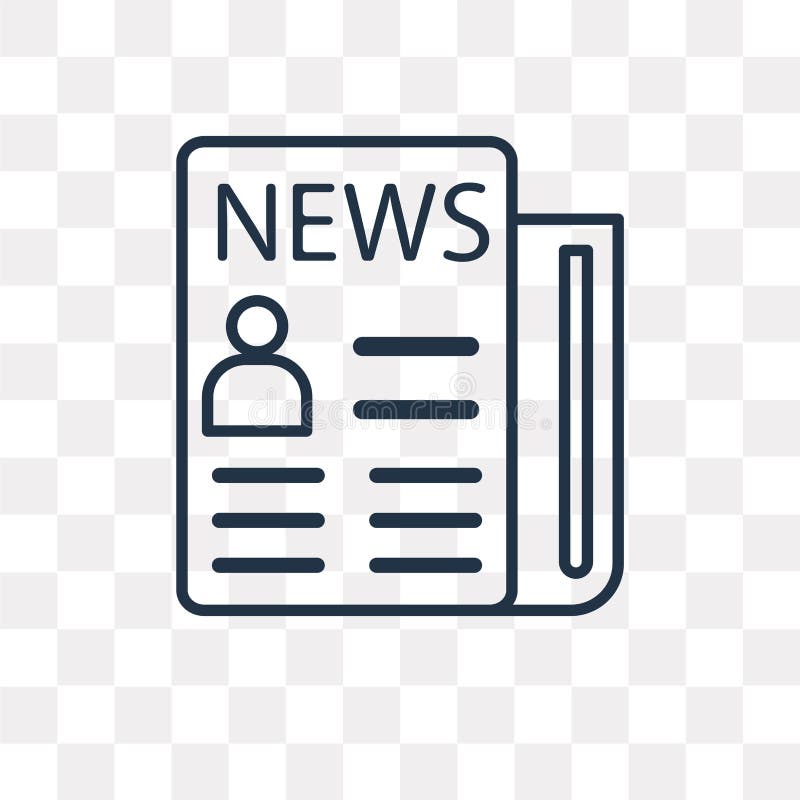 Newspaper Vector Icon Isolated on Transparent Background, Linear Stock ...