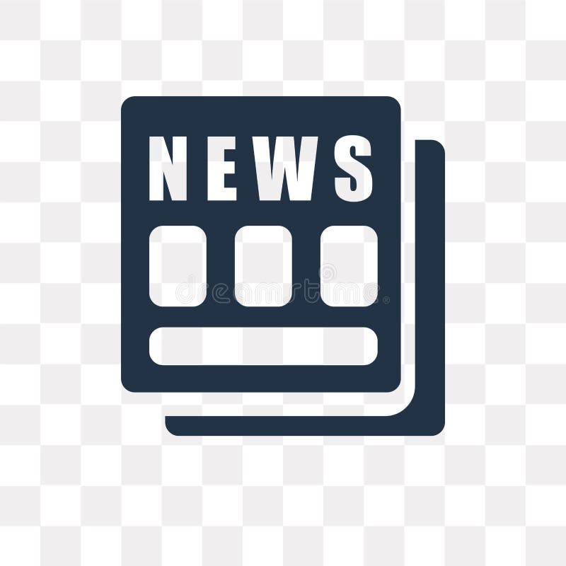 Newspaper Vector Icon Isolated On Transparent Background, Linear Stock ...