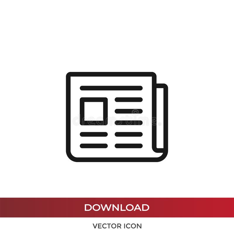 Newspaper Vector Icon in Modern Design Style for Web Site and Mobile ...