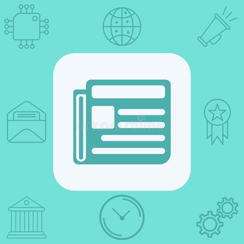 Newspaper Vector Icon Sign Symbol Stock Vector - Illustration of design ...