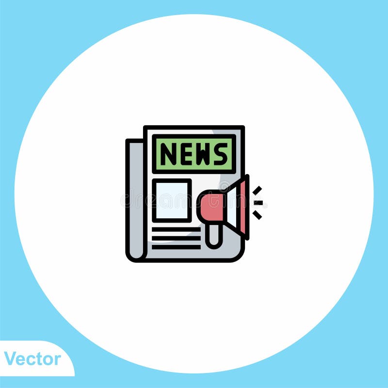 Newspaper Vector Icon Sign Symbol Stock Vector - Illustration of ...