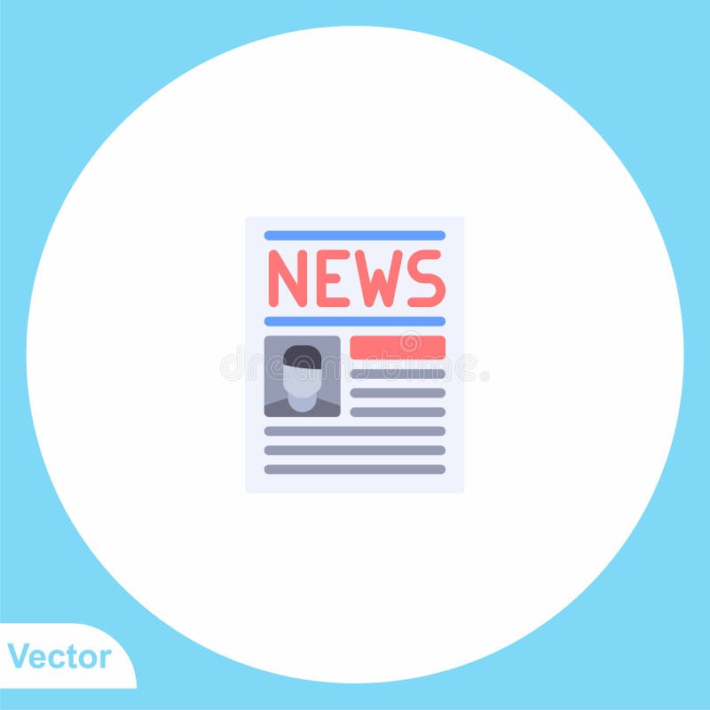 Newspaper Vector Icon Sign Symbol Stock Vector - Illustration of ...