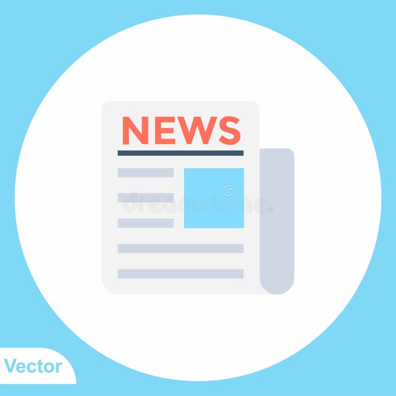 Newspaper Vector Icon Sign Symbol Stock Vector - Illustration of ...