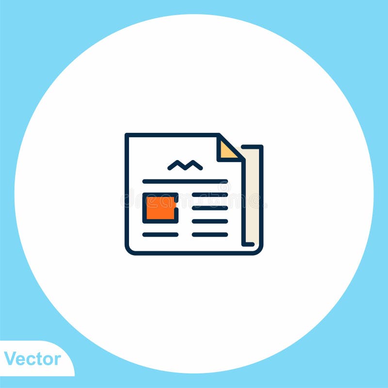 Newspaper Vector Icon Sign Symbol Stock Vector - Illustration of ...