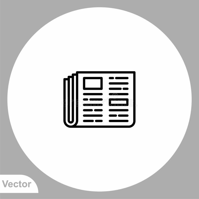 Newspaper Vector Icon Sign Symbol Stock Vector - Illustration of event ...