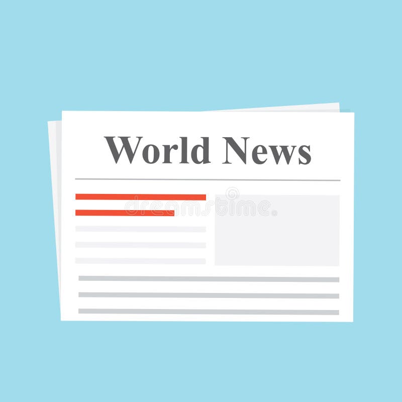 Newspaper. World News. the daily Edition. Flat Illustration. Stock ...