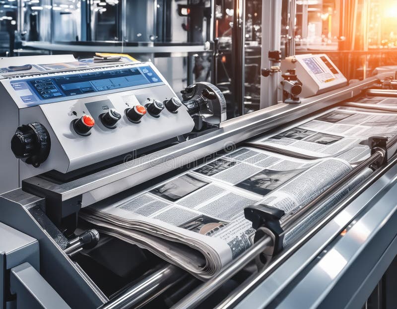 Newspapers Being Printed on the Press for the Latest Issue. Generated ...