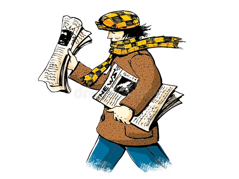 Newspapers delivery stock illustration. Illustration of cold - 1061495