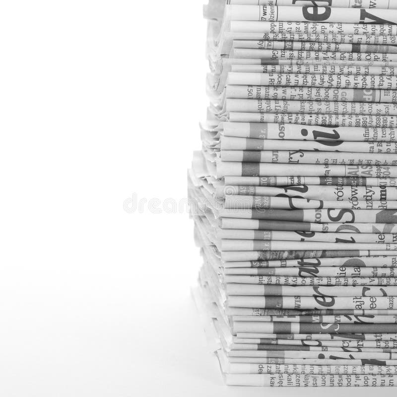 Newspapers Folded and Stacked Concept for Global Communications Stock ...