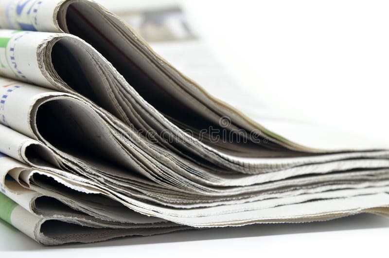 Newspapers Folded and Stacked Stock Photo - Image of media, opinion ...