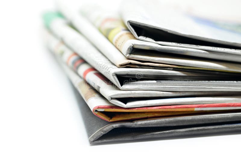 Newspapers Folded and Stacked Stock Image - Image of journal, education ...