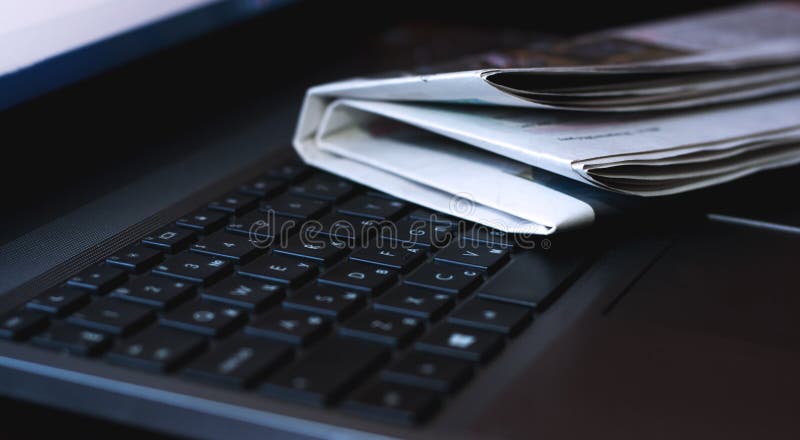 Newspapers on the Laptop. Online News. Stock Photo - Image of keyboard ...