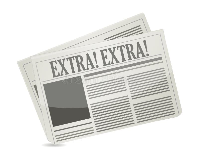 Newspapers Showing Extra Extra Message Stock Illustration ...