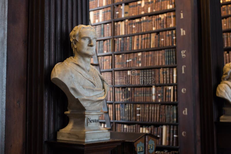 Newton Bust in Trinity College Editorial Photography - Image of kells ...
