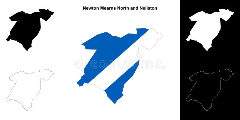 Newton Mearns North and Neilston Outline Map Stock Illustration ...