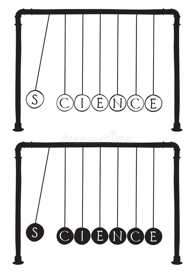 Newton S Cradle with Letters on Balls Stock Vector - Illustration of ...