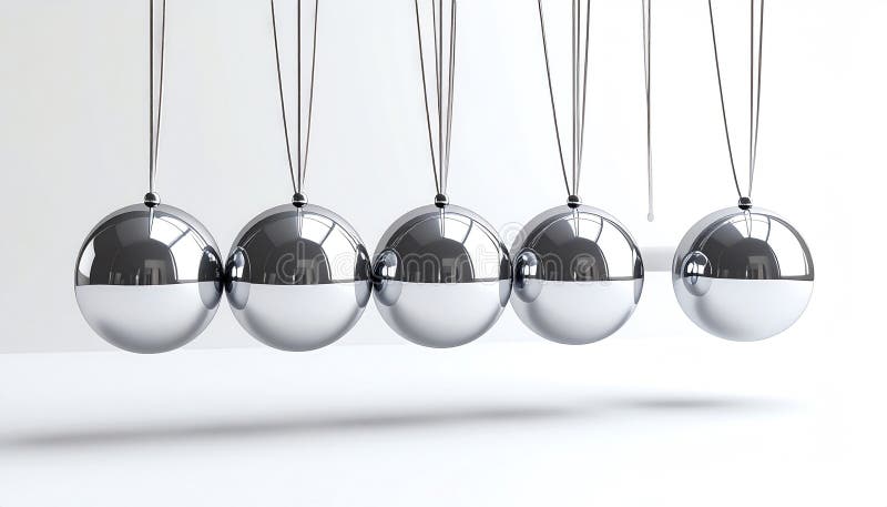 Newton s Cradle in Motion stock illustration. Illustration of ...