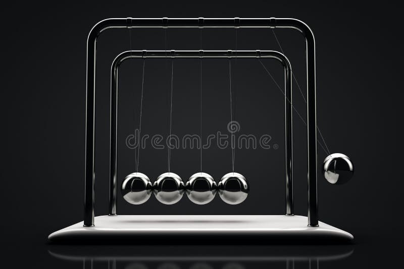 Newton`s Pendulum in Action. Energy Conservation Law Stock Photo ...