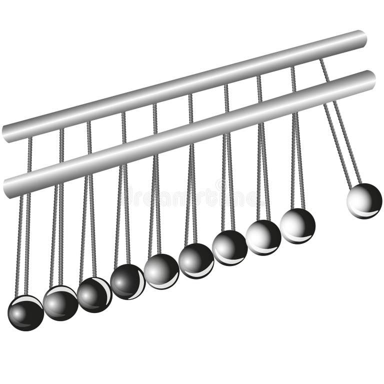 Newton S Pendulum. Metal Balls Suspended by Two Threads Stock Vector ...