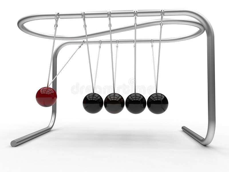 De Gekleurde Wieg Van Newton, Slinger Het 3d Teruggeven Stock ...