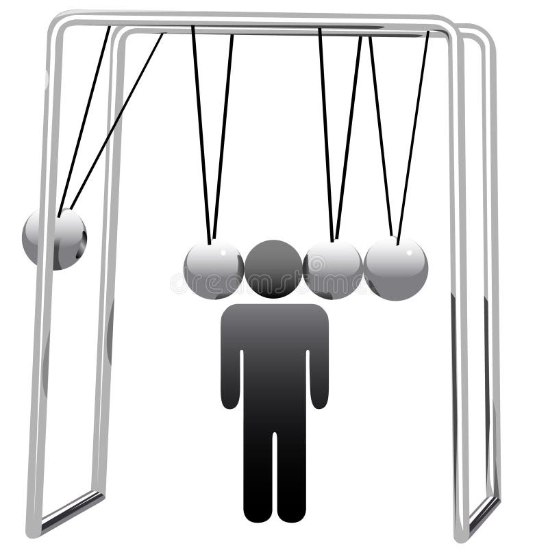 Newtons Cradle Cradles Man Head Stock Vector - Illustration of business ...