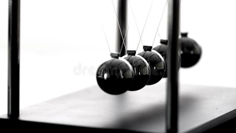 Newtons Cradle Balancing Balls in Dark Tone. Movement Physics and ...