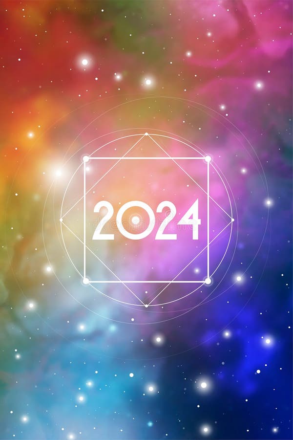 Sacred Geometry Astrological New Year 2024 Greeting Card or Calendar ...