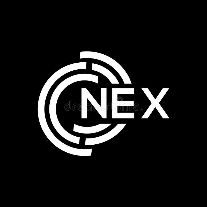NEX Letter Logo Design on Black Background.NEX Creative Initials Letter ...