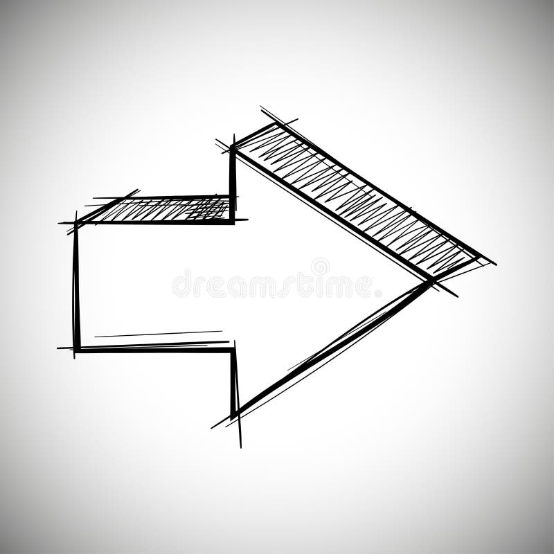 Next Arrow. Hand Drawn Sketch Stock Vector - Illustration of icon, next ...