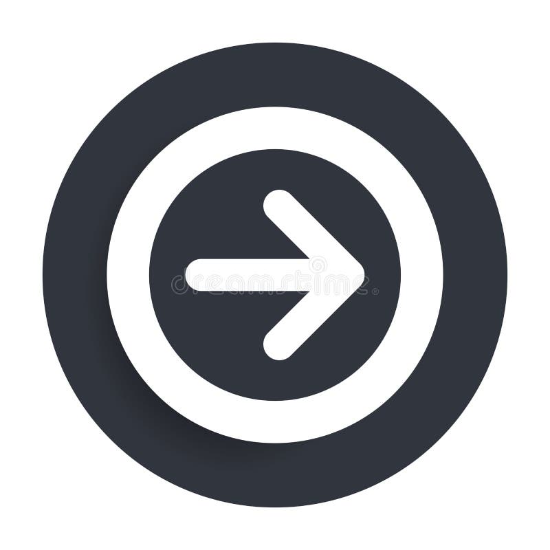 Next Arrow Icon Flat Vector Round Button Clean Black and White Design ...