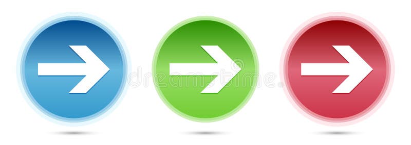 Next Arrow Icon Glass Round Buttons Set Illustration Stock Vector ...