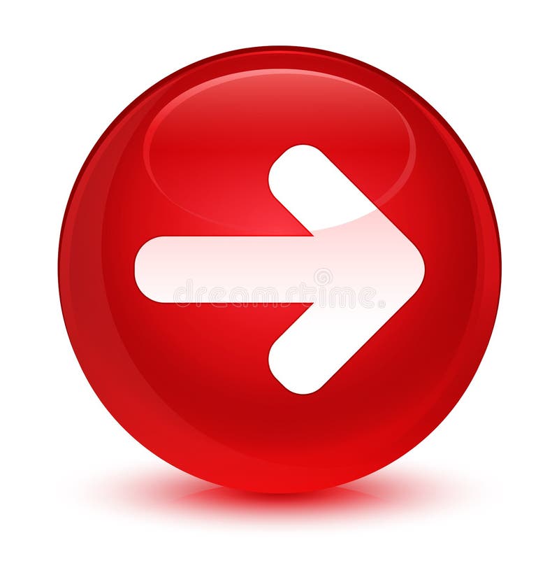 Next Arrow Icon Glassy Red Round Button Stock Illustration ...